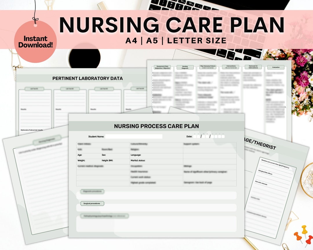Nursing Progress Care Plannursing Diagnoses Process - Etsy