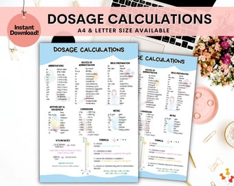 Nursing Dosage Calculations Med Calculation Medication - Etsy UK