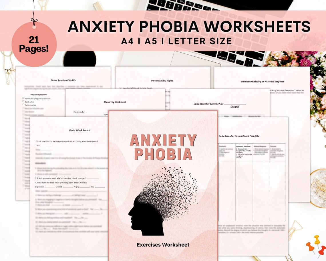 Anxiety Phobia Worksheetssocial Anxiety Worksheetsanxiety - Etsy