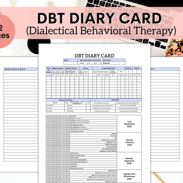 Dbt Diary Card - Etsy Canada