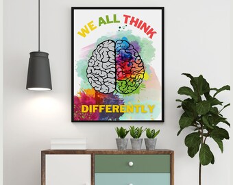 We All Think Differently Poster - Etsy