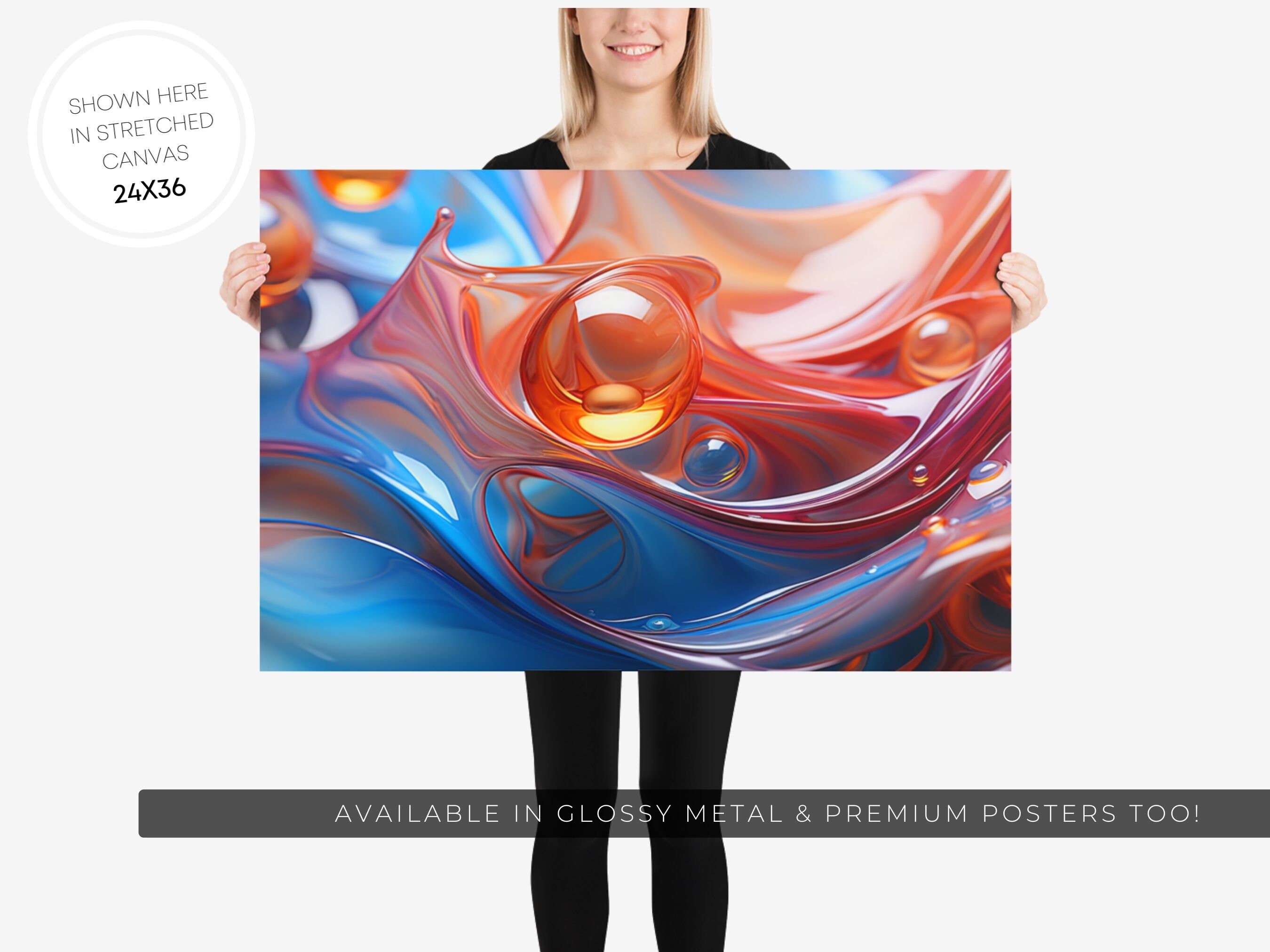 Vivid Translucent Wave Art, Unique Modern AI Wave Art Print, Your ...