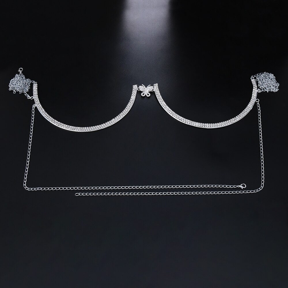 Chest Bracket Crystal Bra Chain Underwear Sexy Body Jewelry Accessories ...