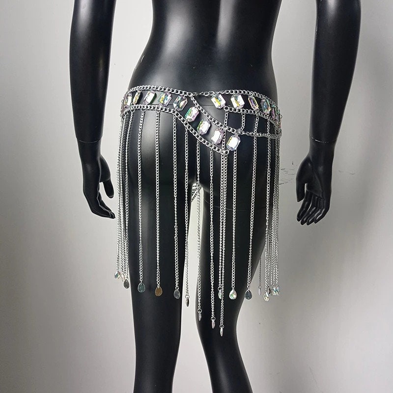 Two Piece Set Hollow Out Shiny Gems Body Jewelry - Etsy