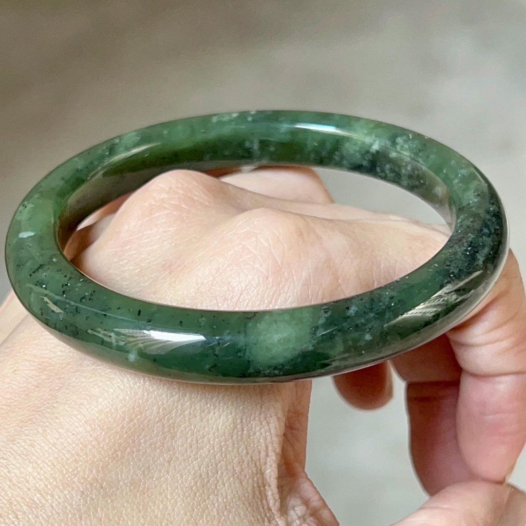 Certified Hu Shui Lu Dark Green Nephrite 61 MM Jade Bangle - Etsy