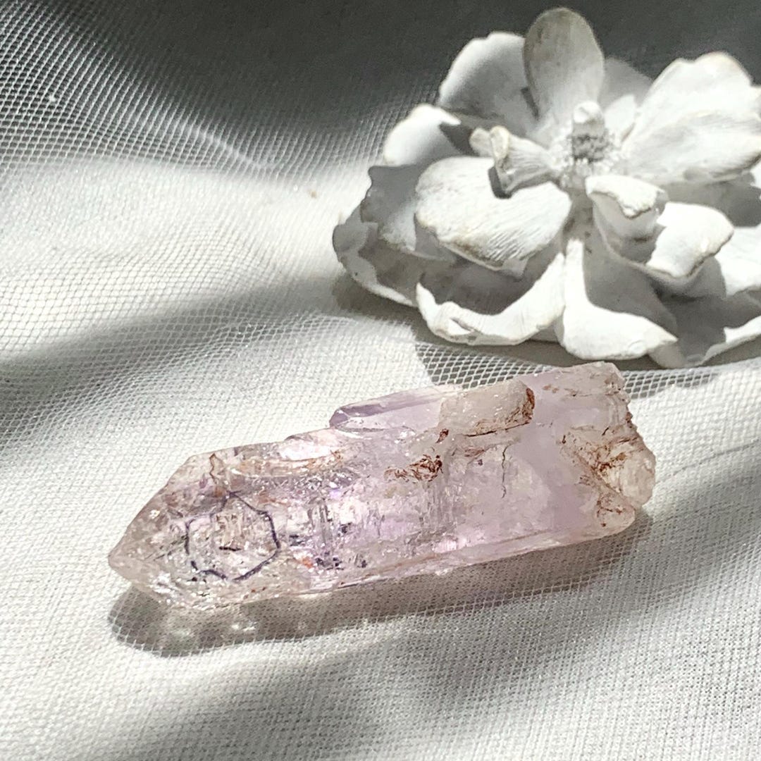 Rare Raw Amethyst Skeletal Quartz With Bubble Enhydro and Red Clay ...