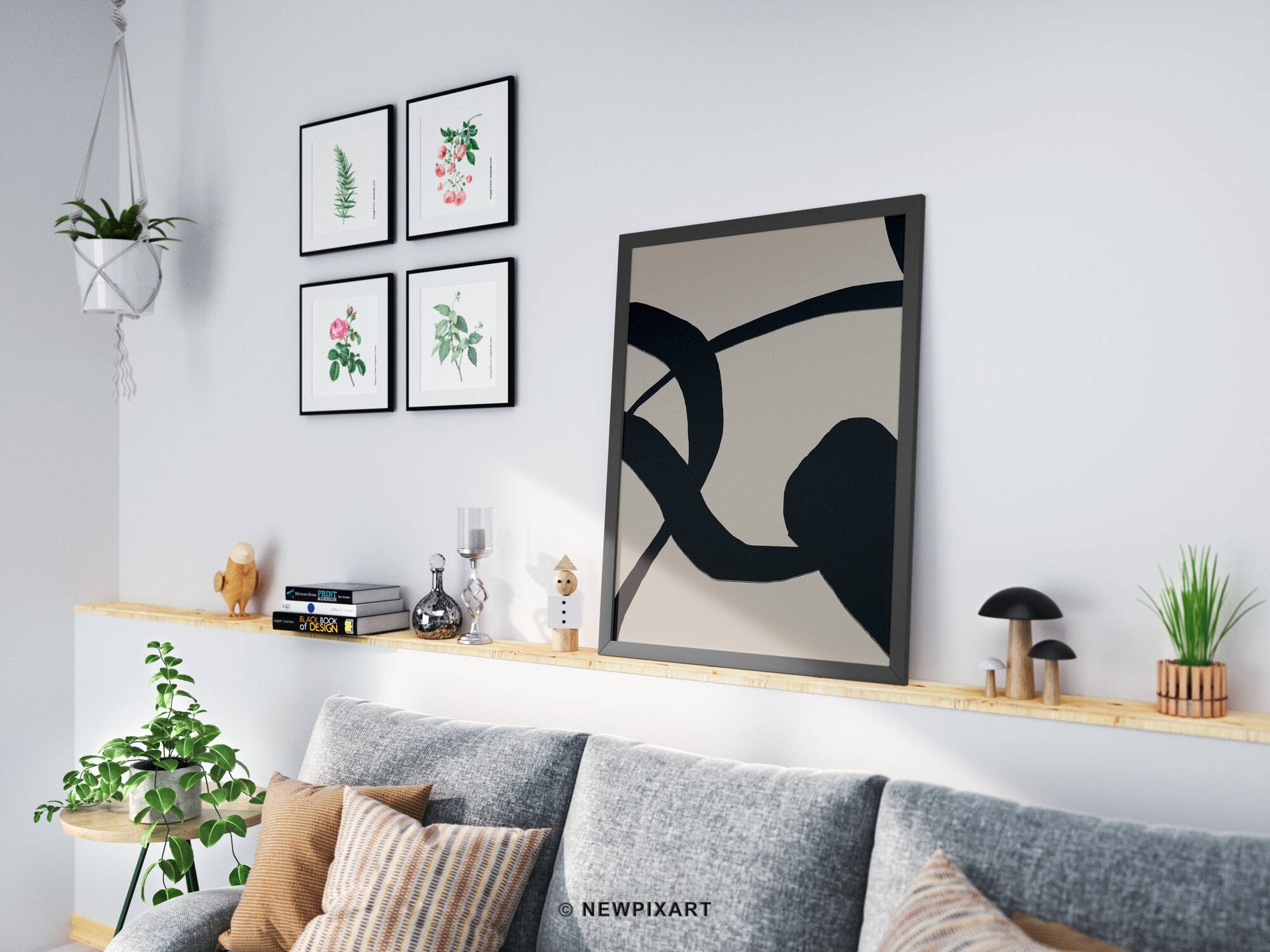 Minimalistic Wall Decor Mid-century Modern Wall Art Neutral - Etsy