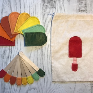 Kids Felt Popsicle Color Matching Game , Busy Bags for Toddlers ...