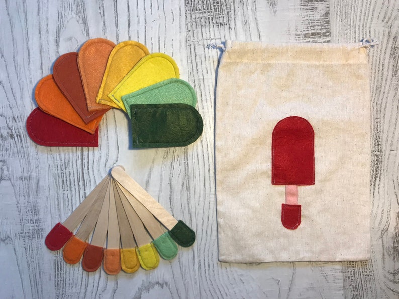 Kids Felt Popsicle Color Matching Game Busy Bags for - Etsy Canada