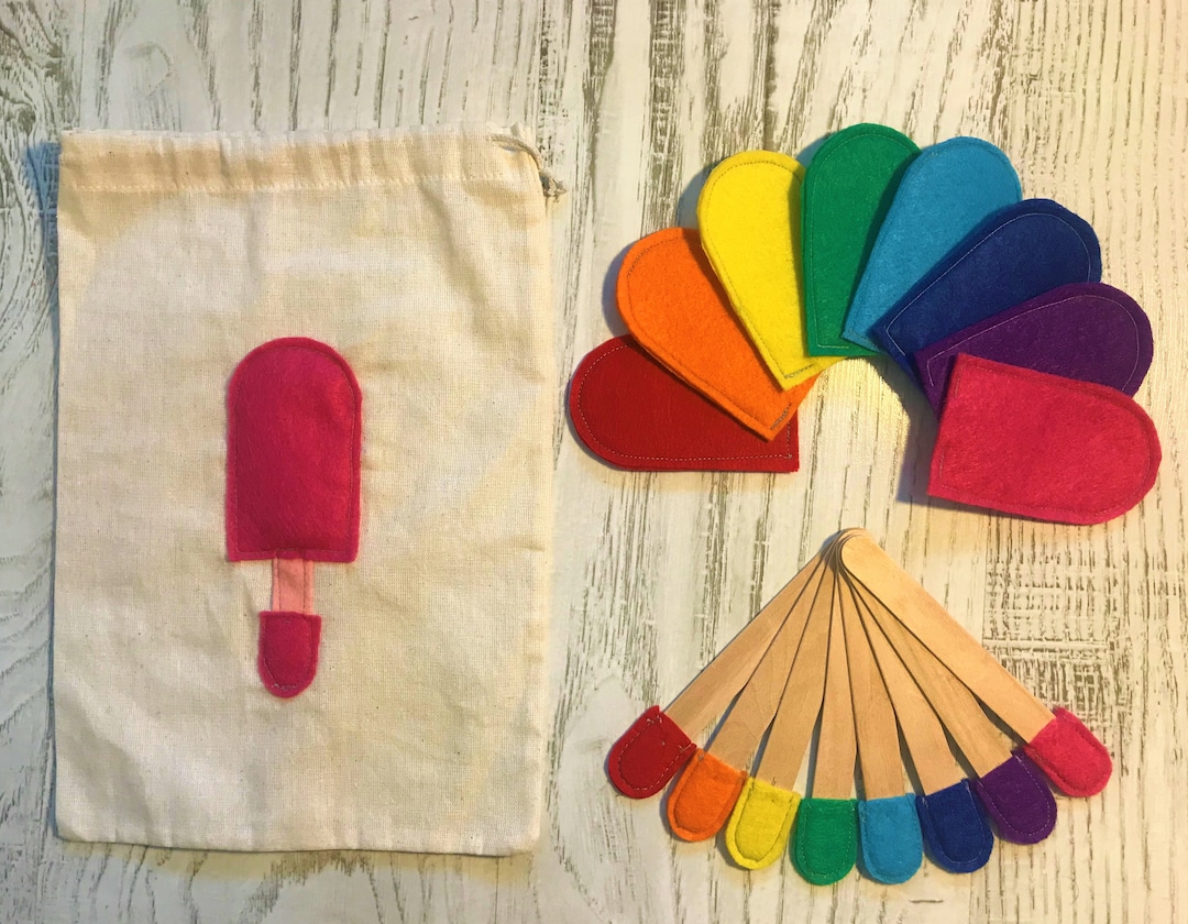 Felt Popsicle Rainbow Color Matching Montessori Toy - Etsy