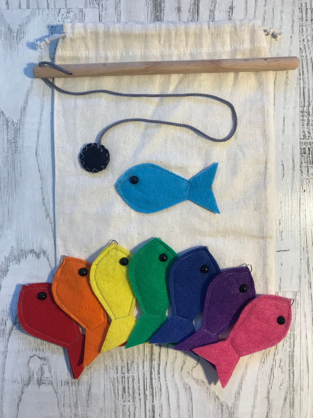 Toddler Educational Felt Fishing Toys, Learning Colors Game, Childrens ...