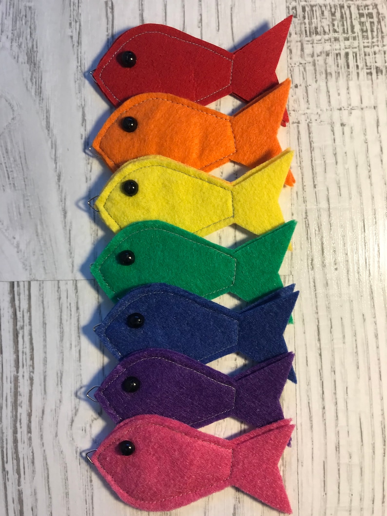 Toddler Educational Felt Fishing Toys, Learning Colors Game, Childrens ...