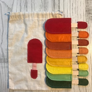 Kids Felt Popsicle Color Matching Game , Busy Bags for Toddlers ...