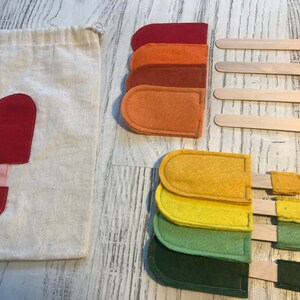 Kids Felt Popsicle Color Matching Game , Busy Bags for Toddlers ...