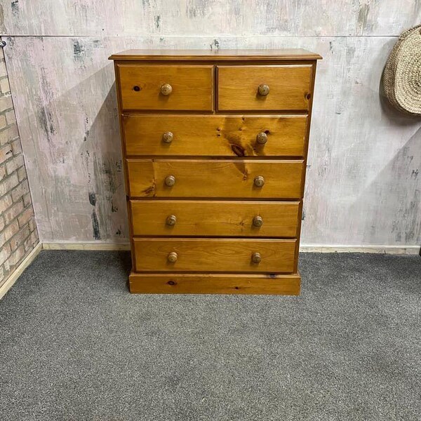 Pine Chest of Drawers - Etsy UK