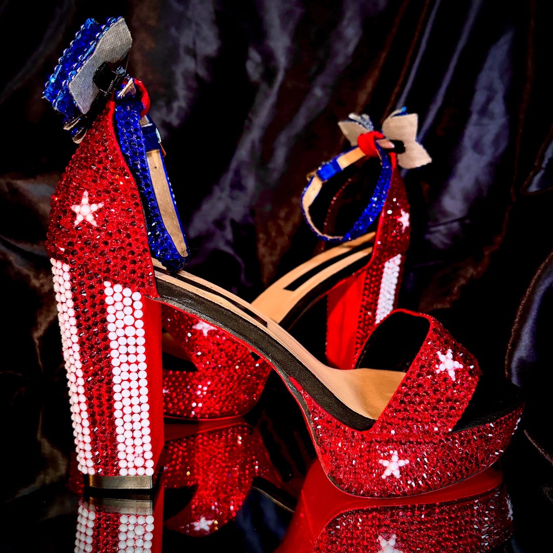 Patriotic Heels//american Flag Shoes//stars and Stripes Heels ...