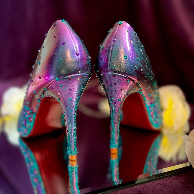 Mermaid Shoes//sparkly Purple Shoes//ladies High Heels//purple Shoes - Etsy