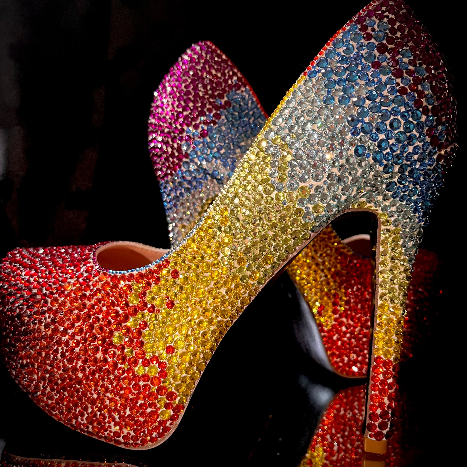 Rainbow High Heels//rainbow Shoes//bold High Heels//pride Shoes ...