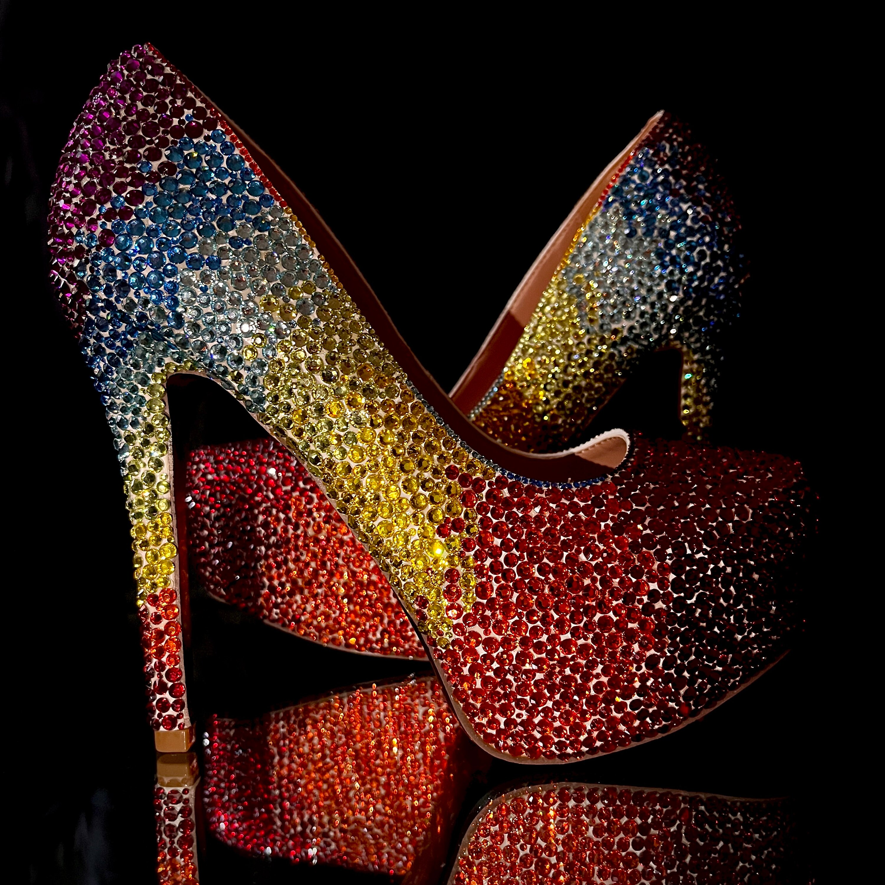 Rainbow High Heels//rainbow Shoes//bold High Heels//pride Shoes ...
