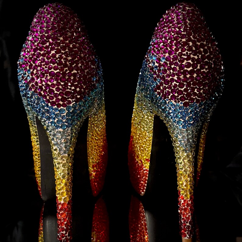 Rainbow High Heels//rainbow Shoes//bold High Heels//pride Shoes ...