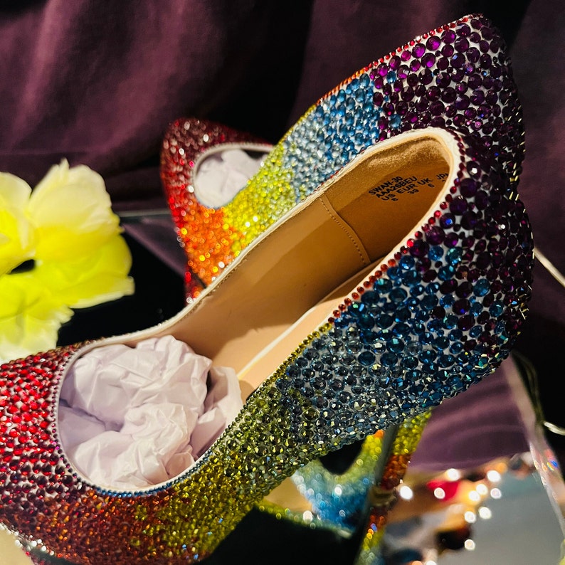 Rainbow High Heels//rainbow Shoes//bold High Heels//pride Shoes ...