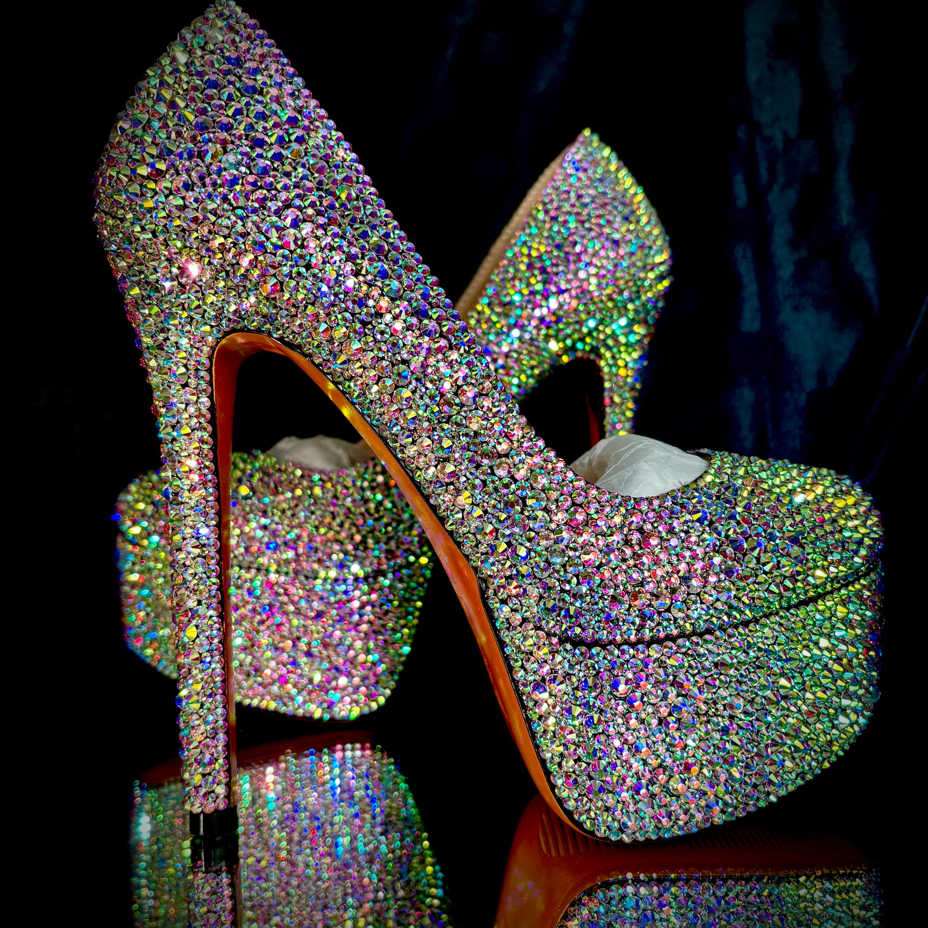 Rhinestone Platform Heels - Etsy Rhinestone Platform Heels - Etsy