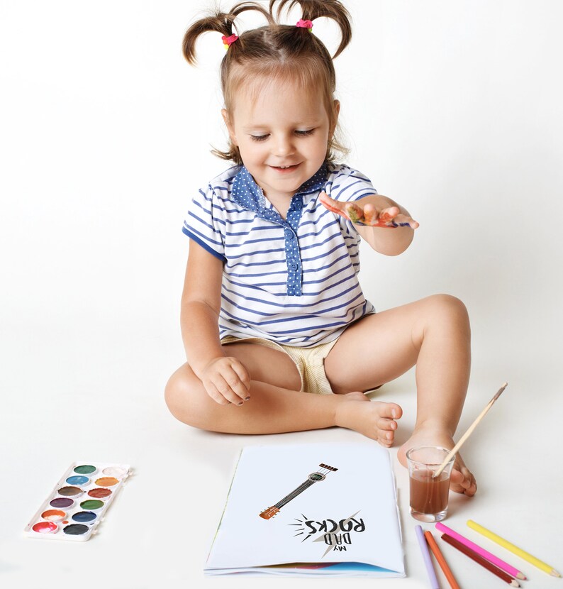 My Dad Rocks Guitar Father's Day Birthday Kids Baby Toddler Keepsake ...