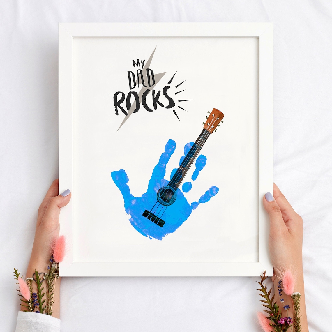 My Dad Rocks Guitar Father's Day Birthday Kids Baby Toddler Keepsake ...