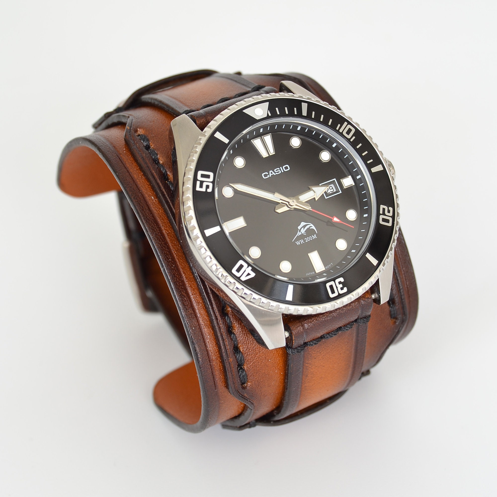 Brown Watch Cuff Watch Cuff Brown Watch Band Leather Watch - Etsy