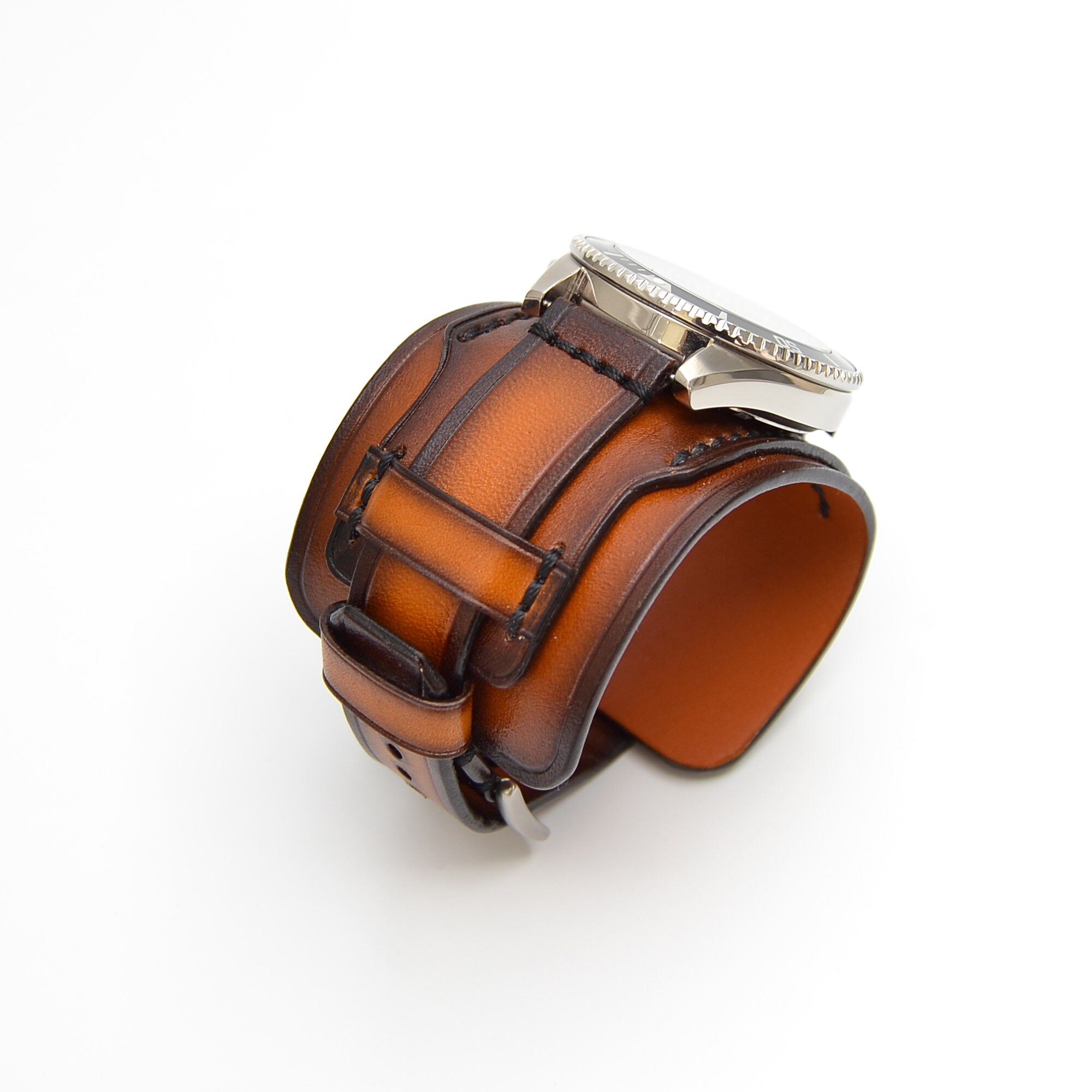 Brown Watch Cuff, Watch Cuff, Brown Watch Band, Leather Watch Band ...