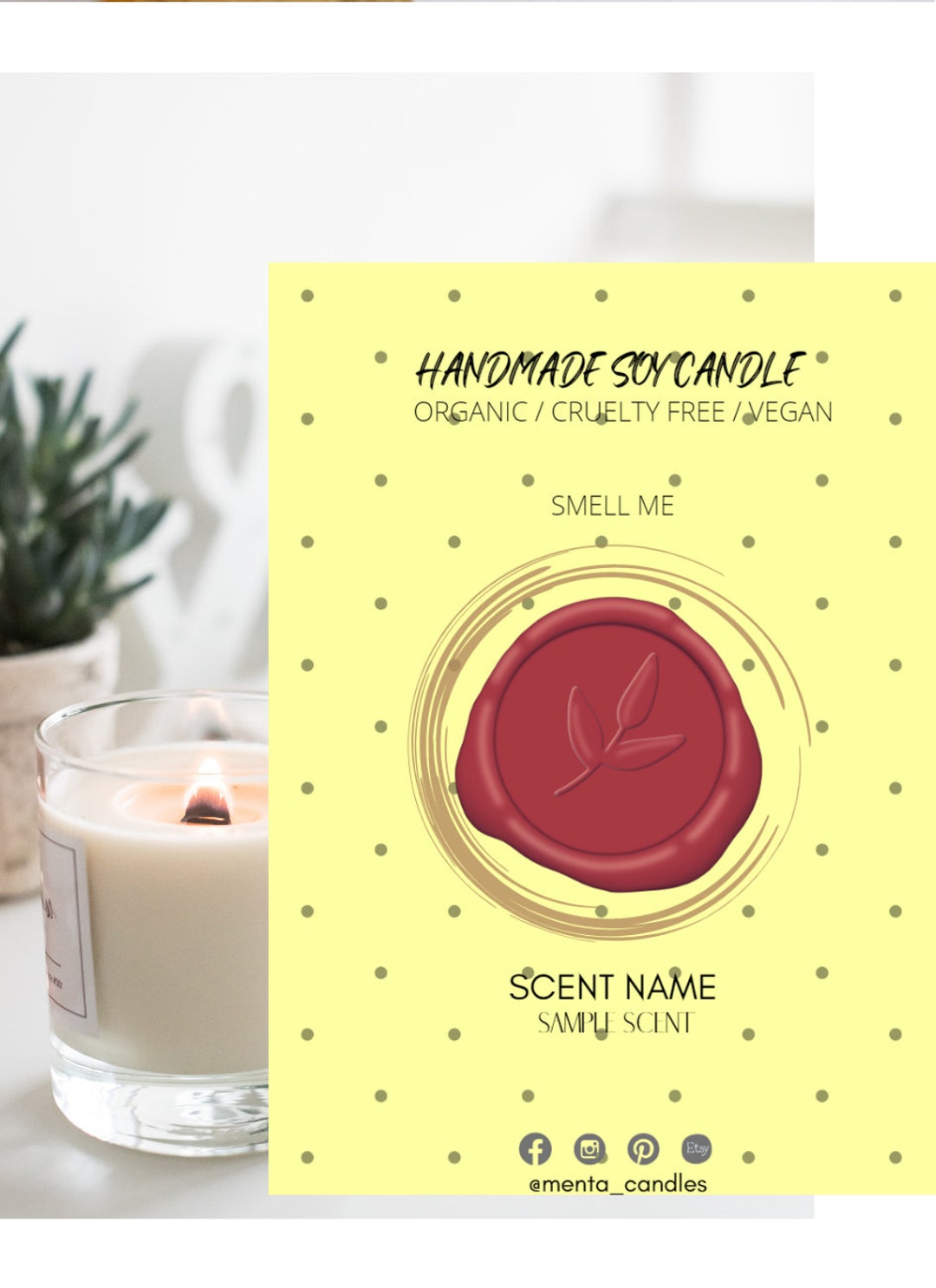 DIGITAL DOWNLOAD Smell Me Candle Sample Card Printable - Etsy