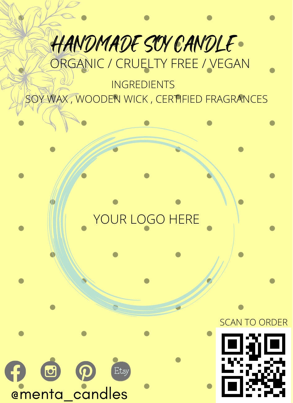 DIGITAL DOWNLOAD Smell Me Candle Sample Card Printable - Etsy