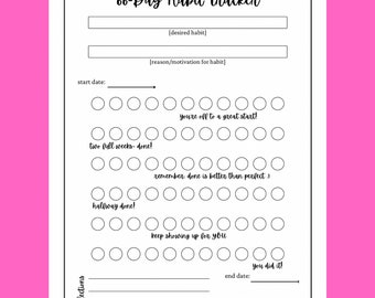 66 Day Habit Tracker - Etsy