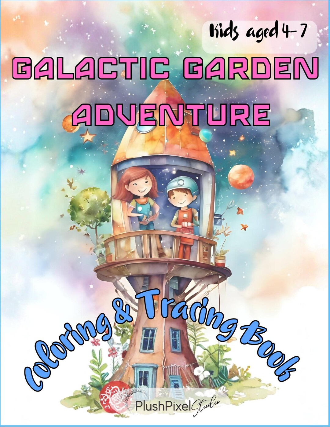 Space Coloring & Tracing Workbook: Galactic Garden Adventure (PDF) - Etsy