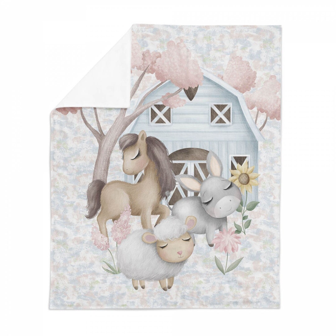 Big Country Animals Fabric Panel, Sheep Donkey Horse Fabric, Farm ...