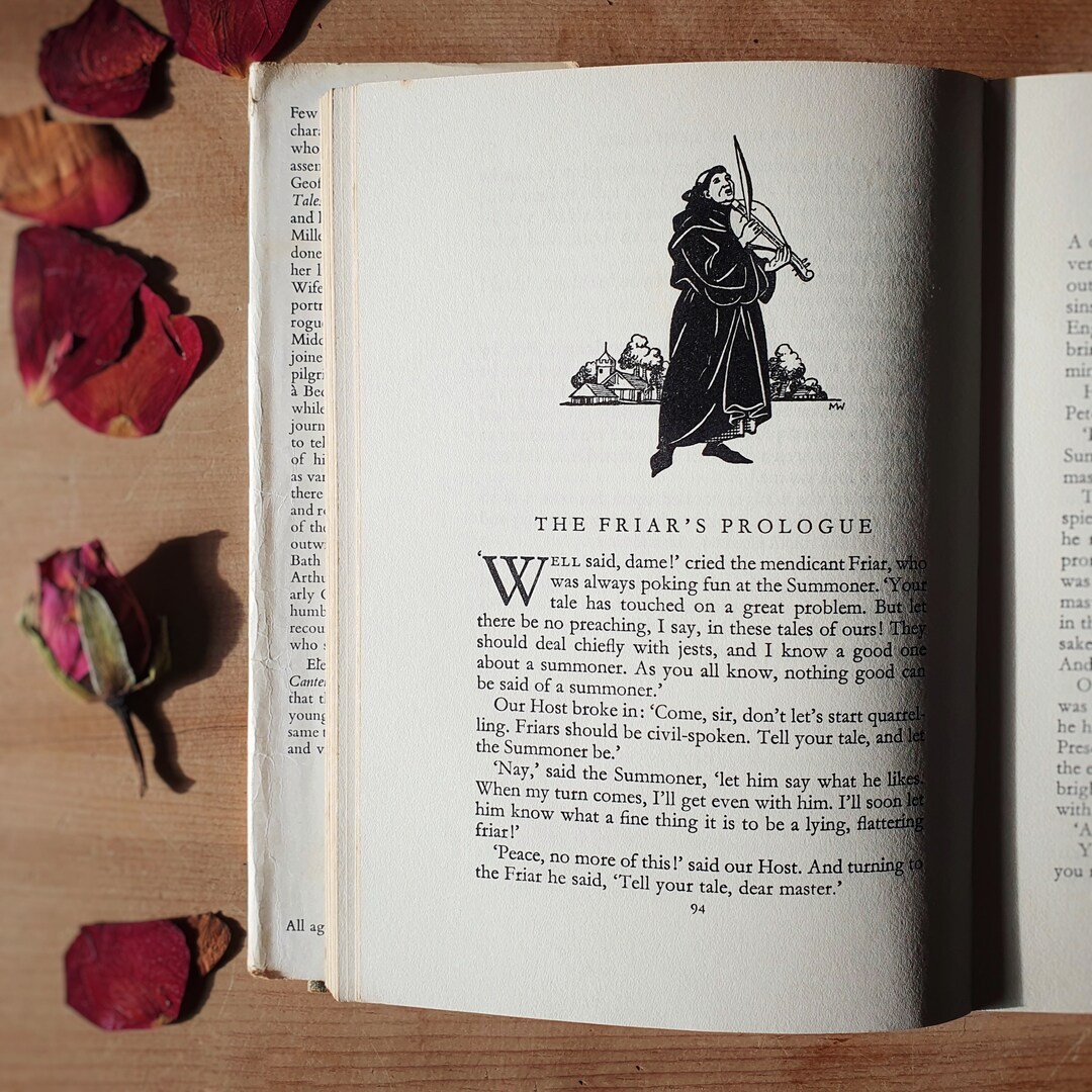 Chaucer Canterbury Tales Book. Fabulous Illustrations by Marjorie ...