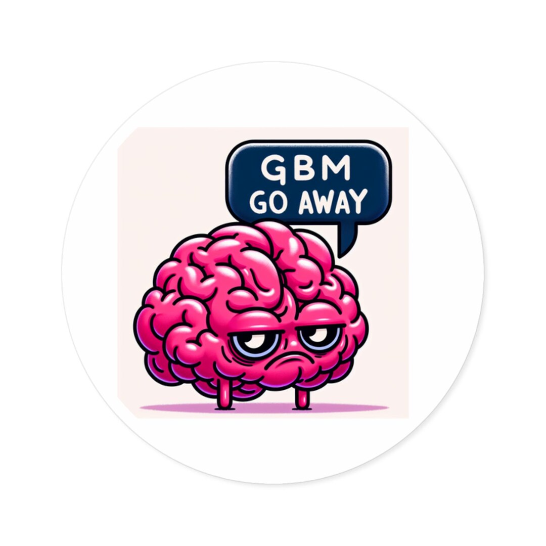 Funny Brain Sticker, GBM Go Away, Humorous Laptop Decal, Great Gift for Students, Cute Indoor ...