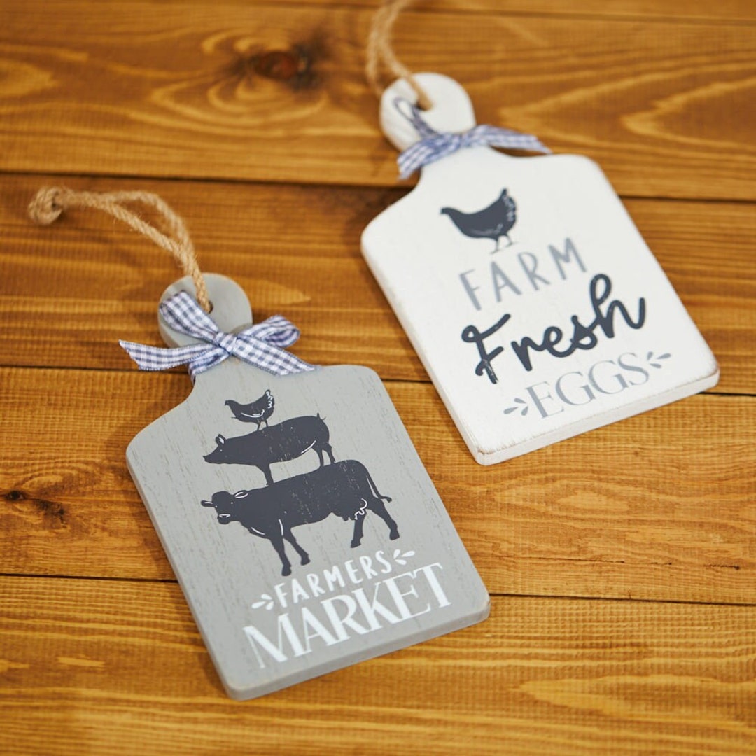 Farm Animal Wooden Signs, Cow Pig Chicken Stack, Wall Decor Plaques ...