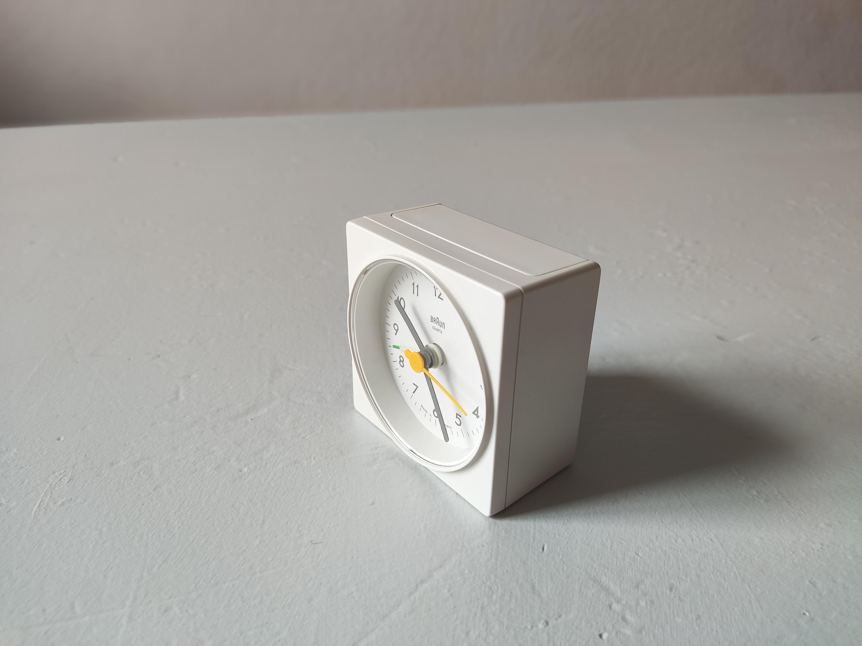 Vintage Braun Alarm Clock 4746 AB 1: White Dietrich Lubs Bauhaus Design ...