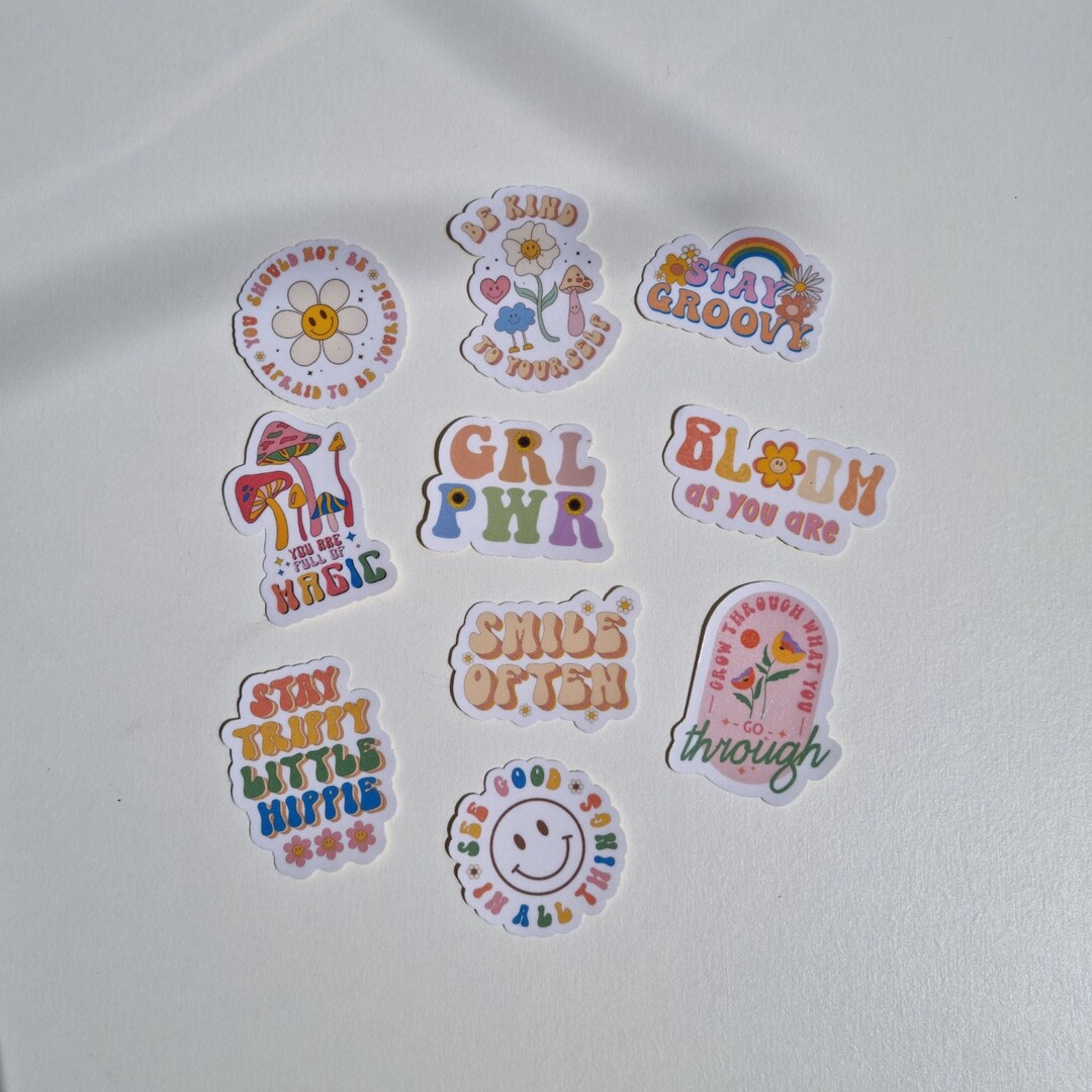 Set Of 10 70's Aesthetic Stickers Vintage Aesthetic - Etsy