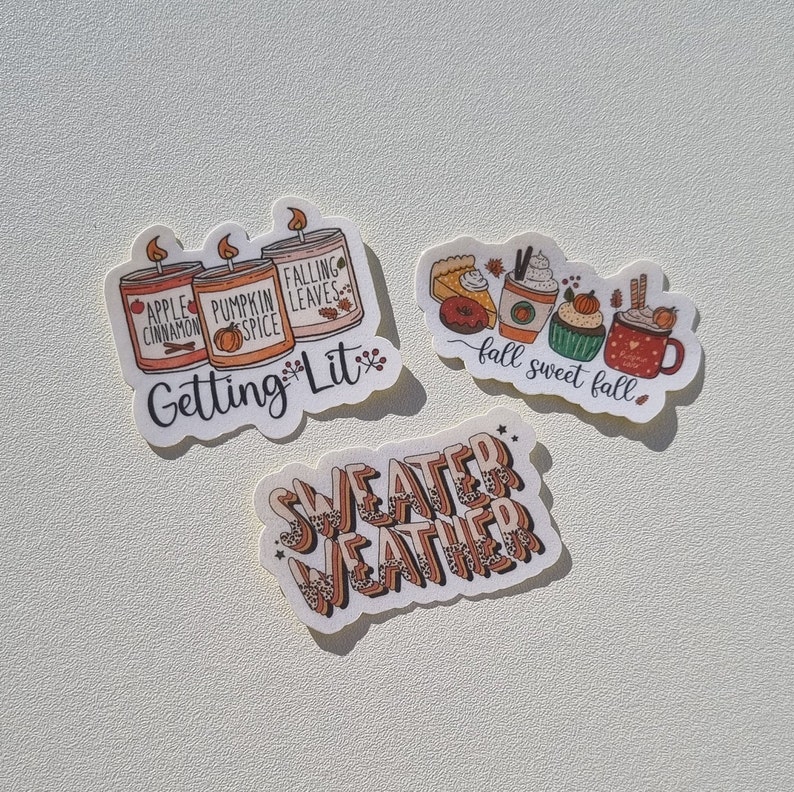 Set of 9 Fall Aesthetic Stickers Autumn Cosy Retro Stickers - Etsy