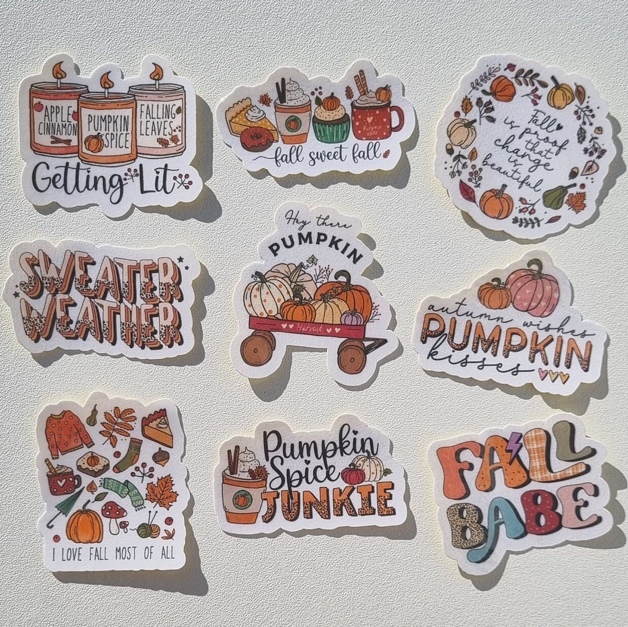 Set of 9 Fall Aesthetic Stickers Autumn Cosy Retro Stickers - Etsy