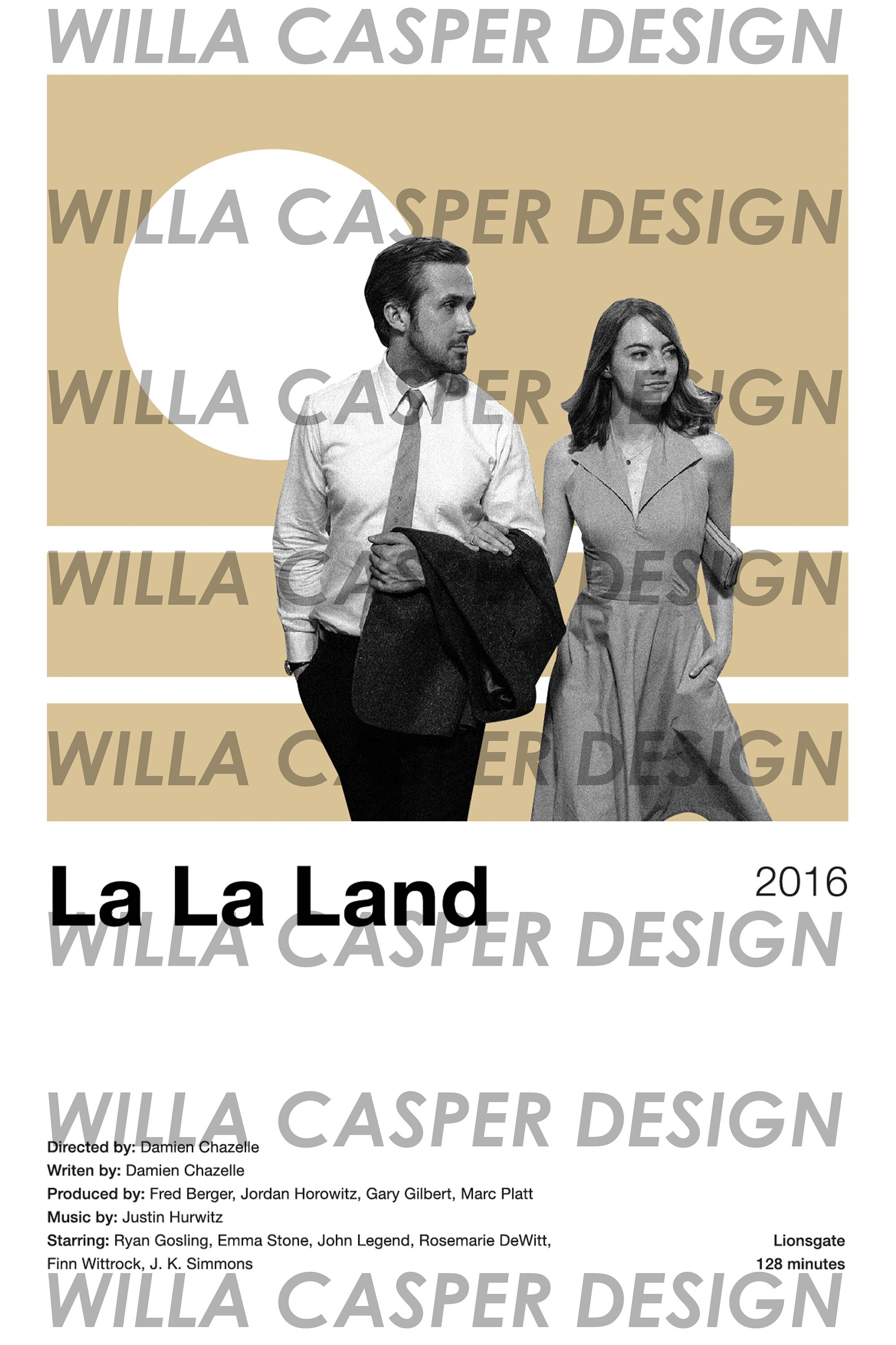 La La Land Poster Ryan Gosling, Emma Stone, Minimalist Movie Poster ...