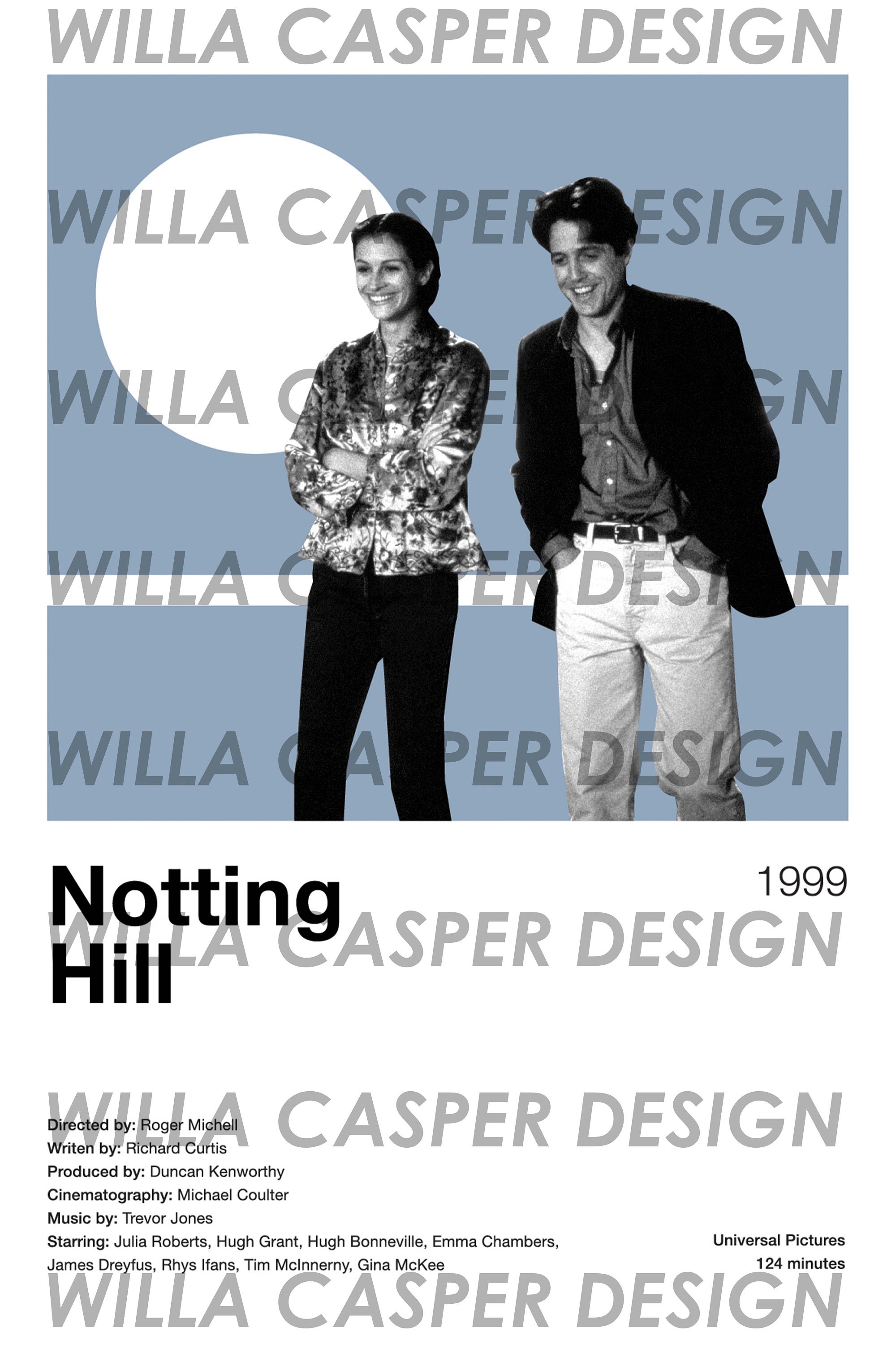 Notting Hill Poster | Julia Roberts, Hugh Grant, Minimalist Movie ...