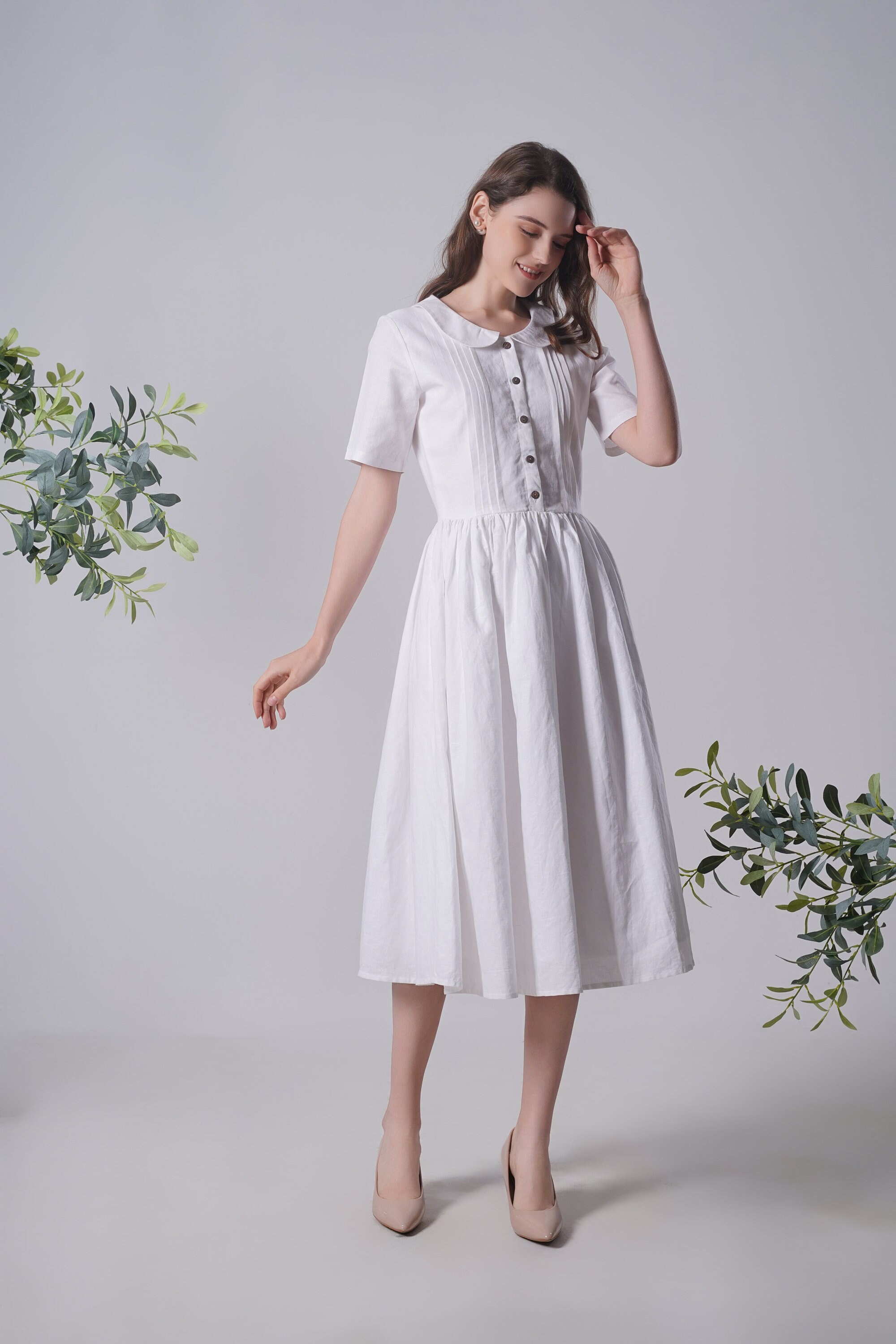 Linen Dress DREAM Vintage Women Clothing A Line Dress White - Etsy