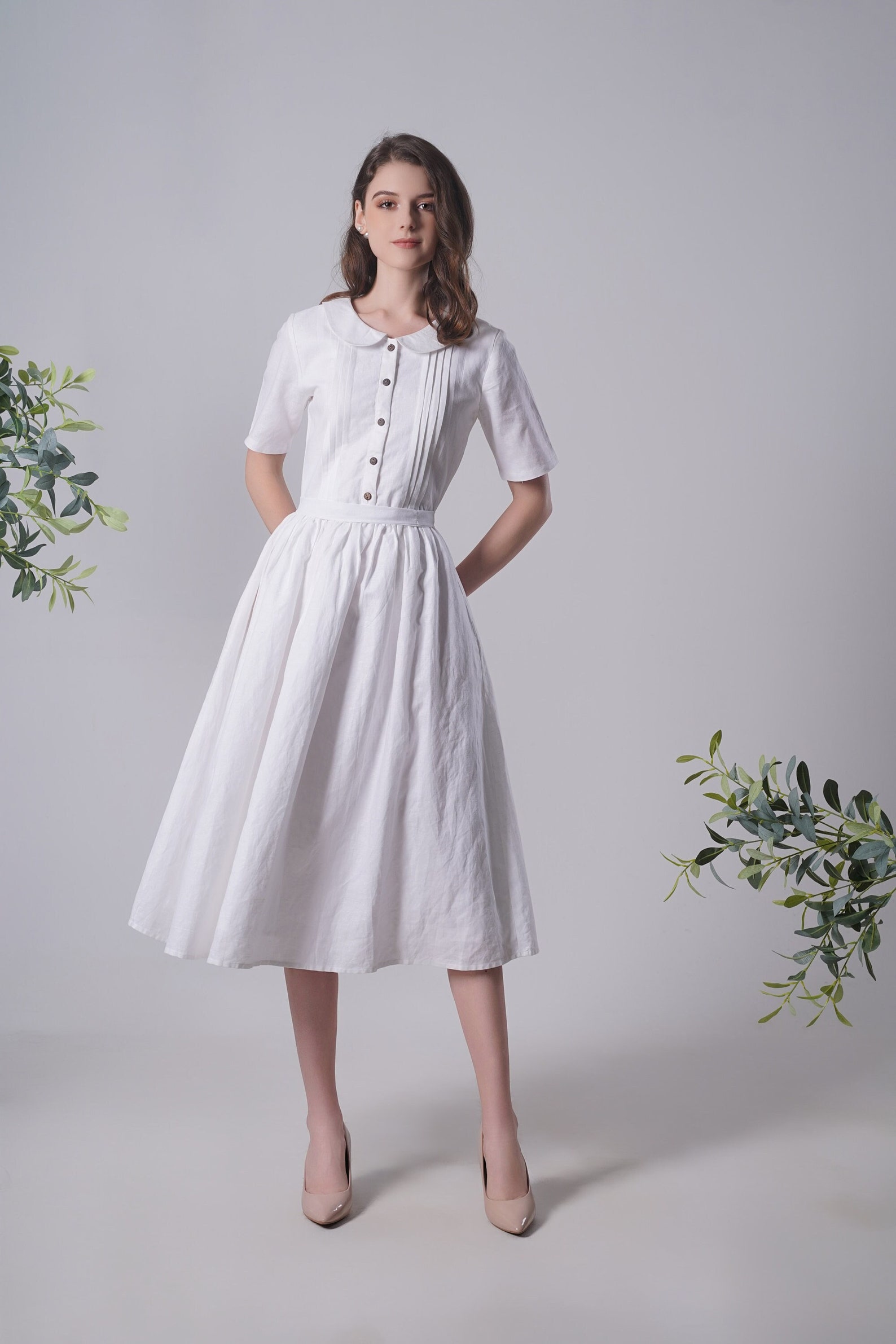 Linen Dress DREAM Vintage Women Clothing A Line Dress White - Etsy
