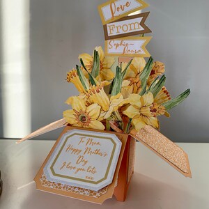 Beautiful Daffodil Pop up Box Card for Any Occasion | Etsy