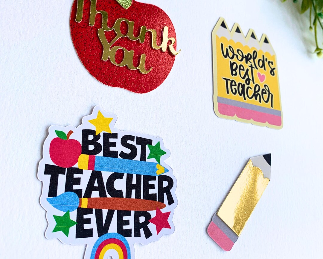 Teacher Cupcake Toppers, Worlds Best Teacher, Thank You Teacher, End of ...