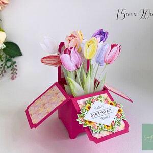 Tulip Mothers Day/ Birthday Card 3D Pop up Handmade Custom Tulip Card ...