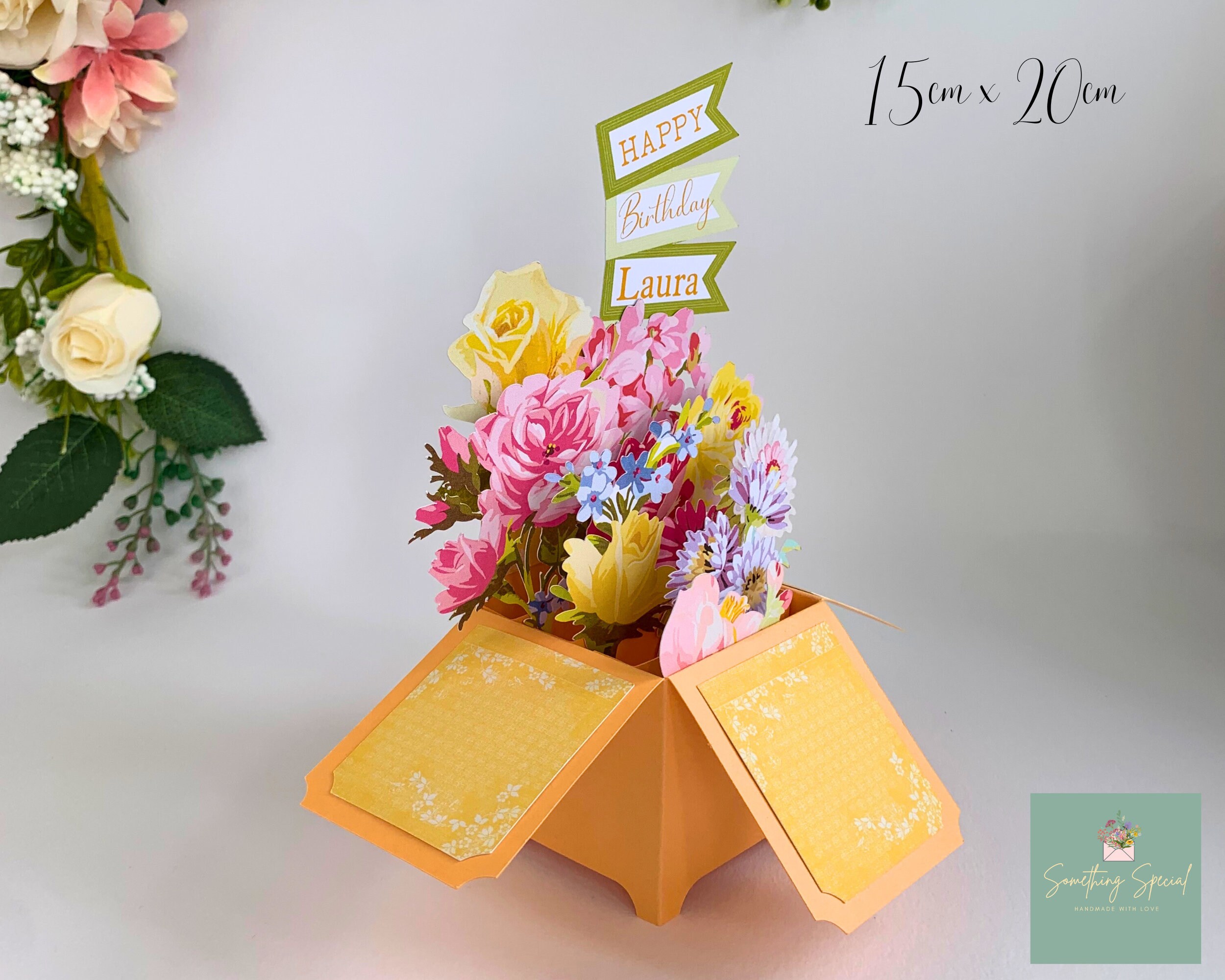 3D Pop up Flower Bouquet Card: Handmade Keepsake - Etsy